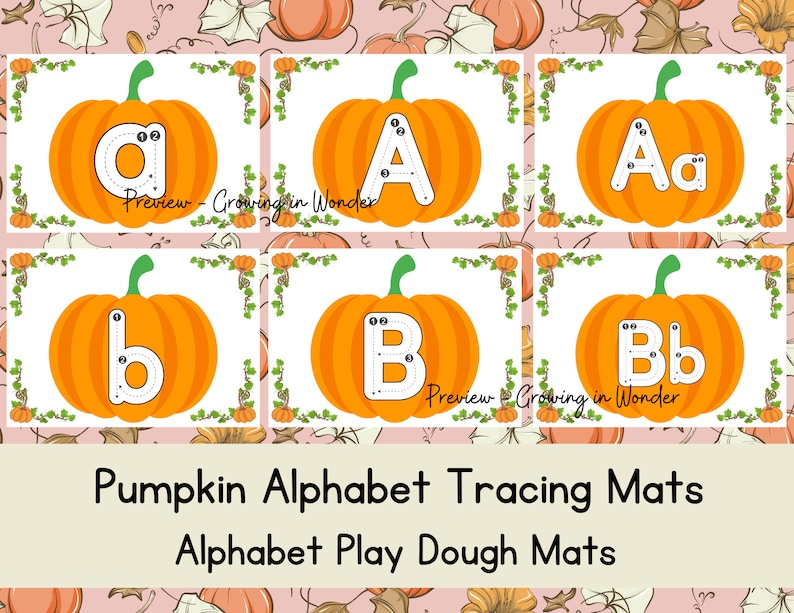 Fall Pumpkin Alphabet Play Dough Mats Printable Letter - Etsy