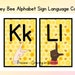 Honey Bee Printable Alphabet Cards, Sign Language Alphabet Flashcards ...