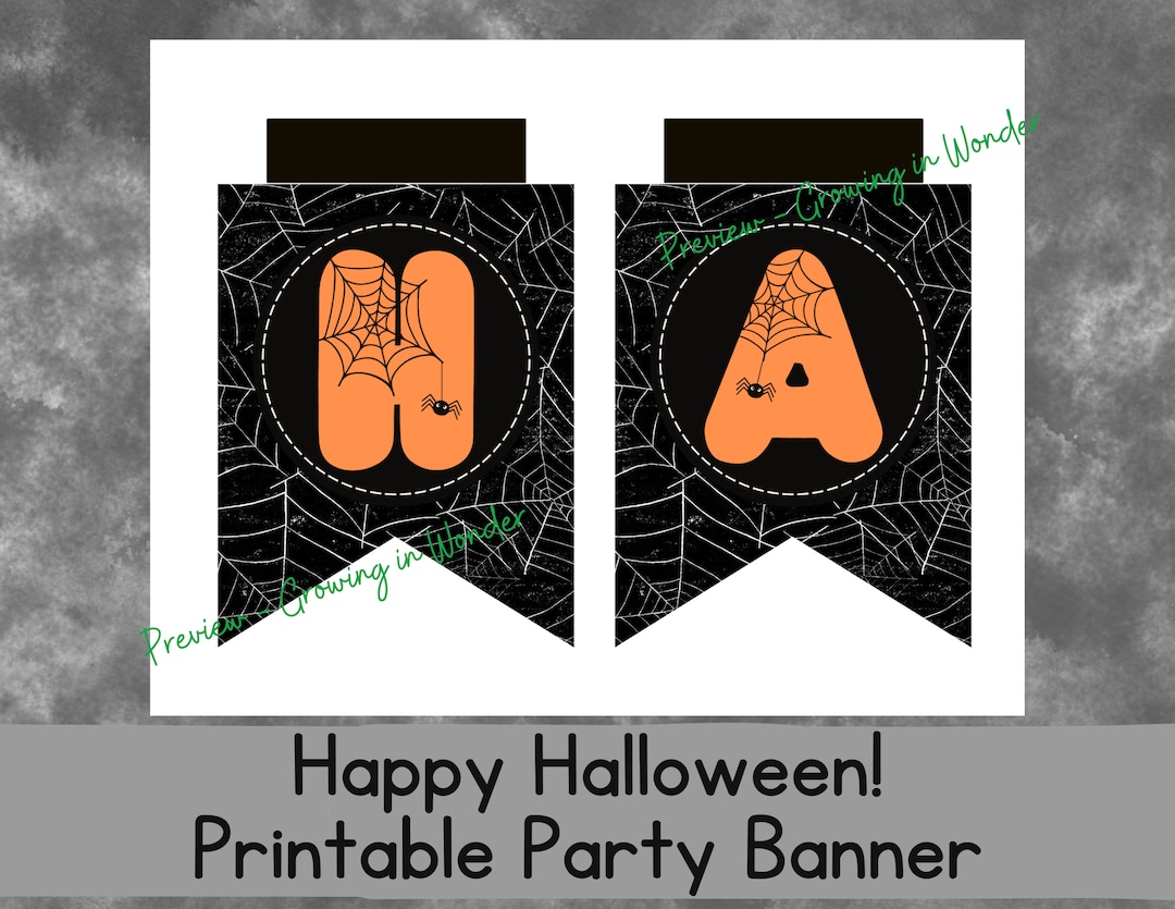 Happy Halloween Printable Banner, Halloween Party Banner - Etsy