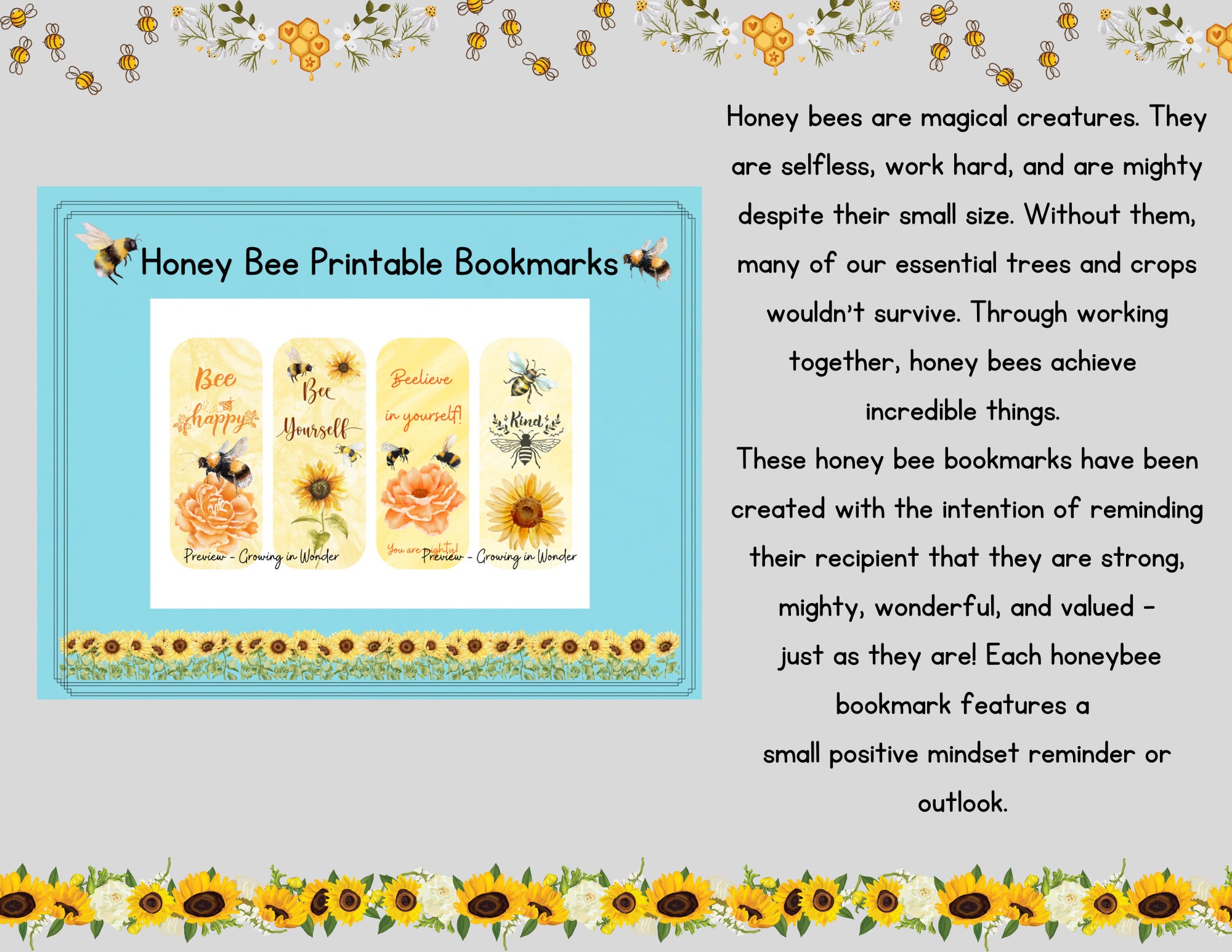 Honey Bee Classroom Bundle: Bulletin Board Kit, Bookmarks, Alphabet ...