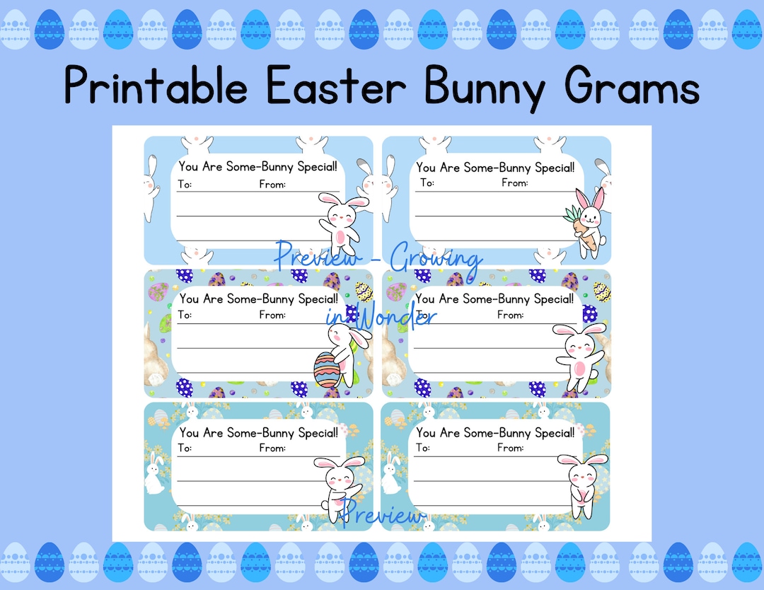 Easter Bunny Grams, Printable - Etsy