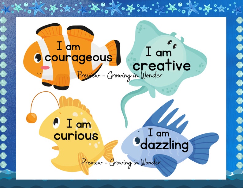 Under the Sea, Ocean Animal Affirmation Station - Etsy