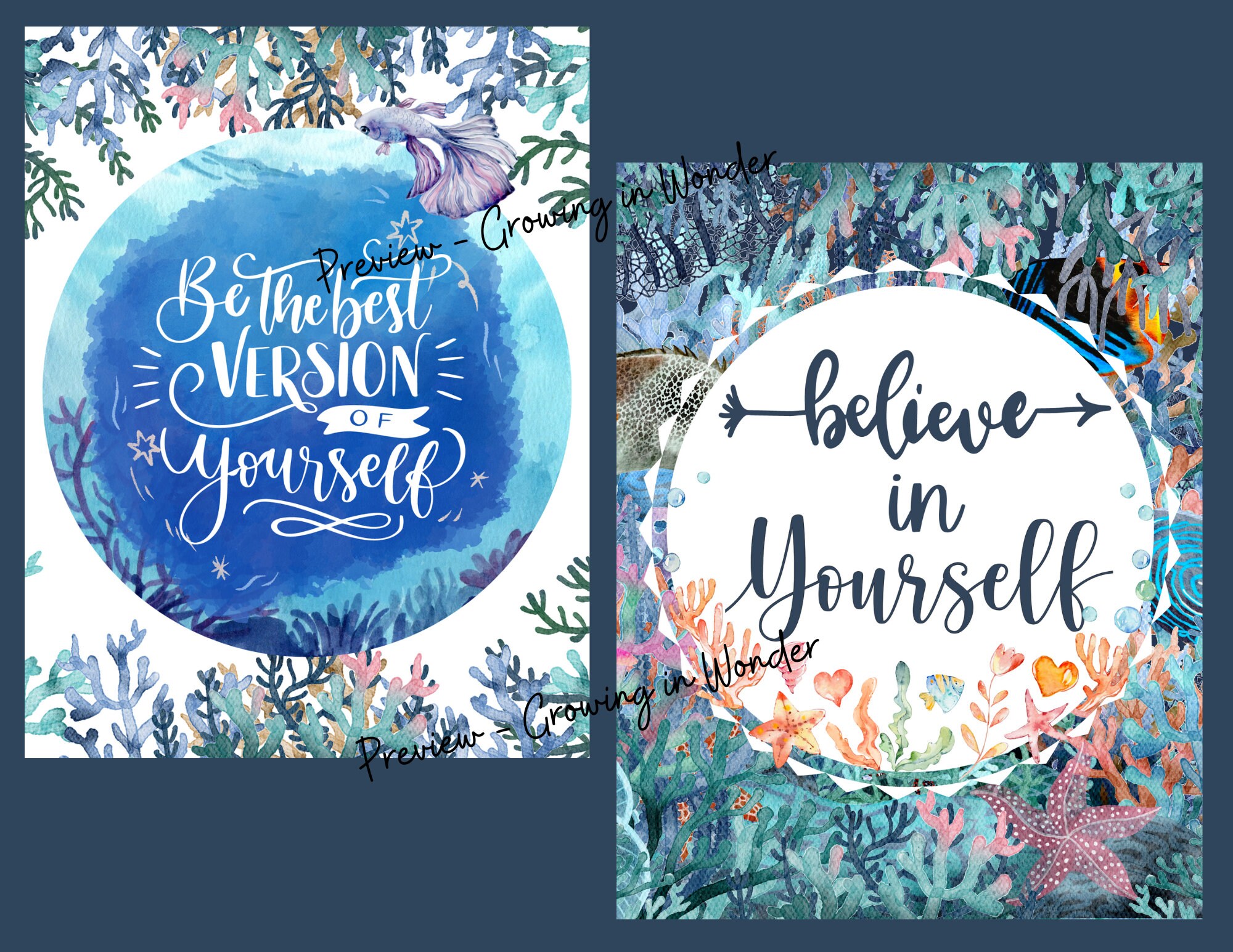 Under the Sea Growth Mindset Printable Posters - Etsy