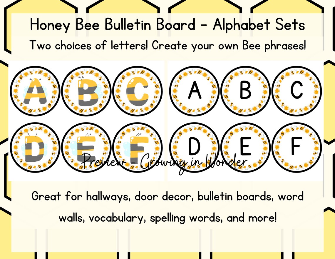 Bee Bulletin Board Spring Classroom Decor - Etsy