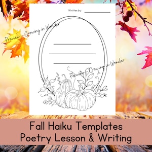 Fall Haiku Poetry Templates, Autumn Writing Activity - Etsy
