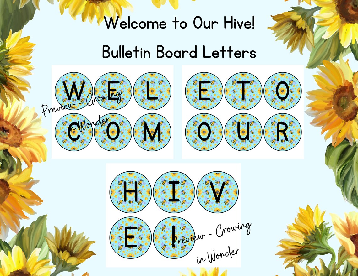 Honey Bee Affirmation Station, Back to School Bulletin Board Kit - Etsy