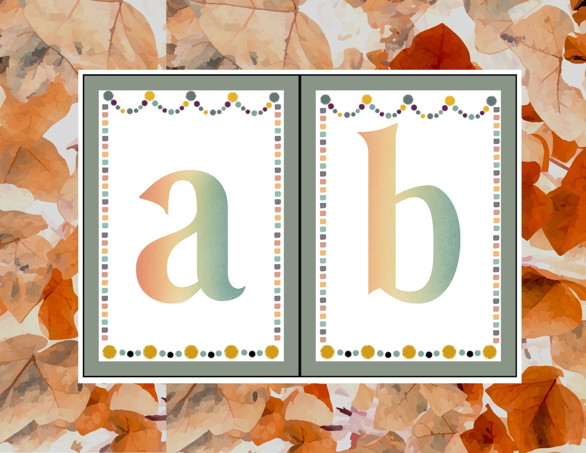 Fall - Boho Themed Bulletin Board Letters - Six Sets! - Etsy