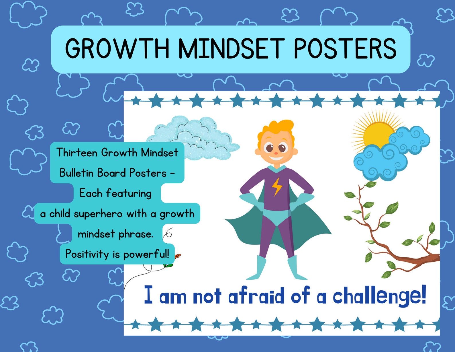 Growth Mindset: Hero Theme Posters - Etsy