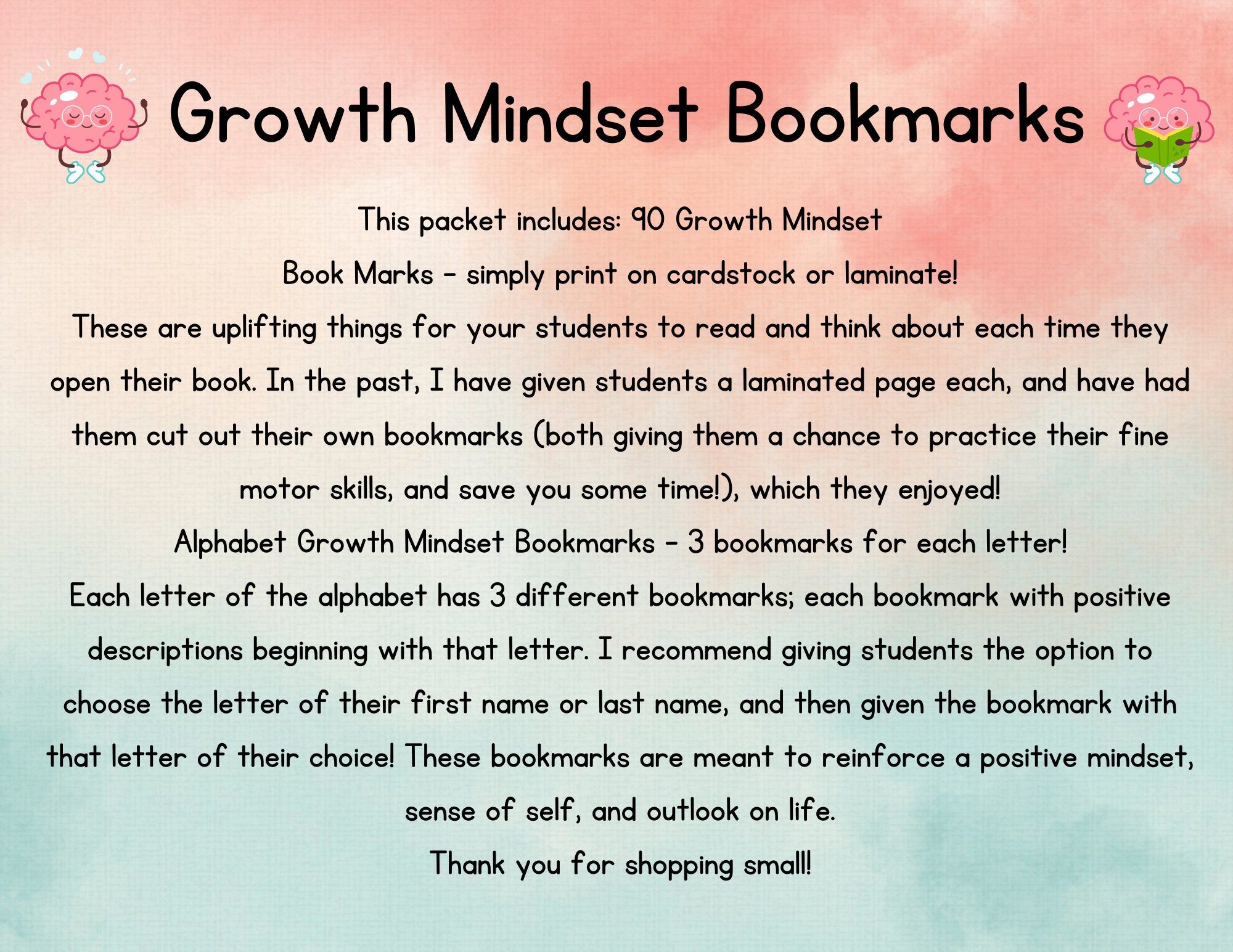 Bookmarks, Printable, Growth Mindset - Etsy