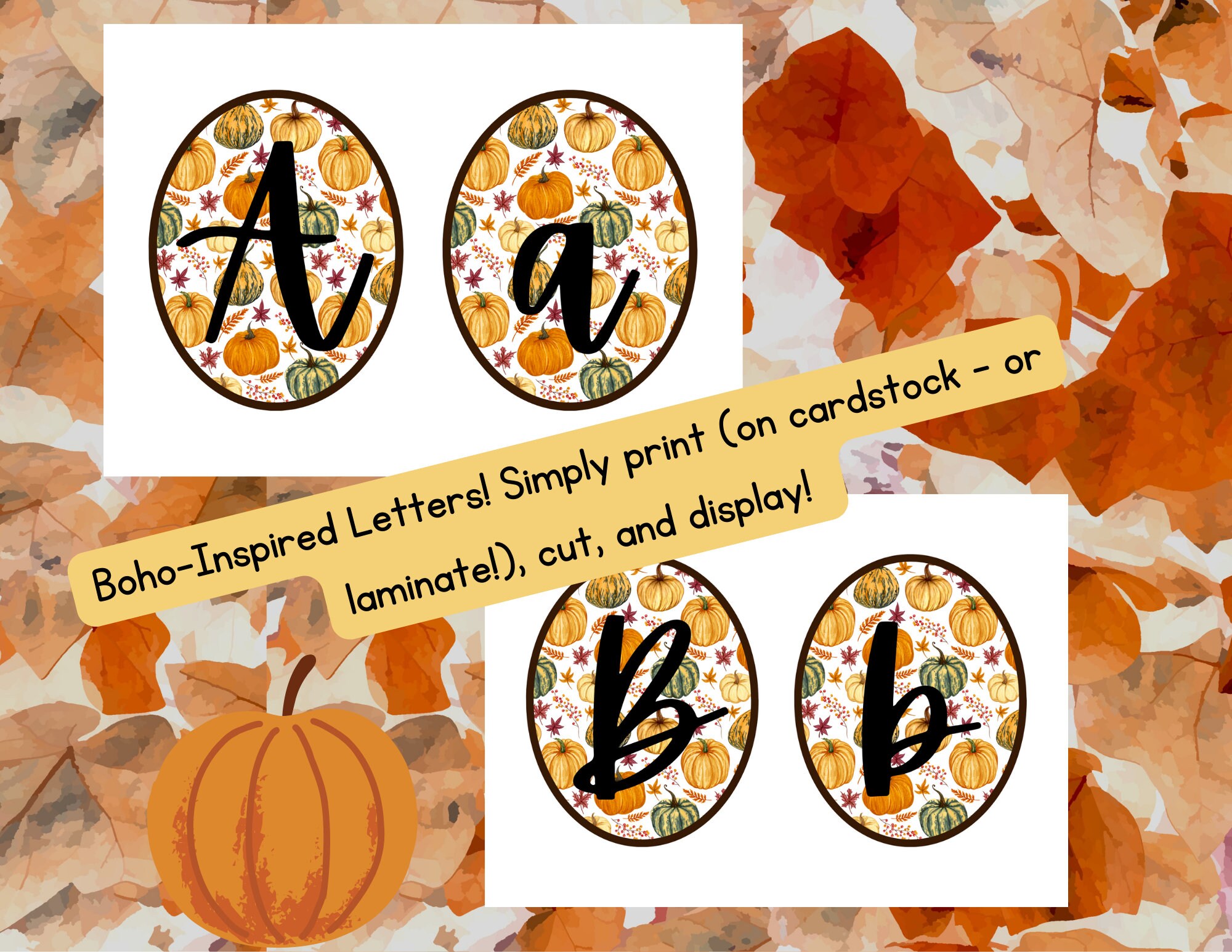 Fall - Boho Themed Bulletin Board Letters - Six Sets! - Etsy