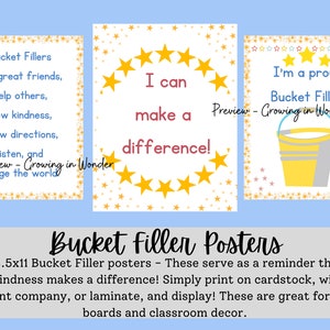 Bucket Filler Classroom Activity, Writing, Posters, Back to School - Etsy