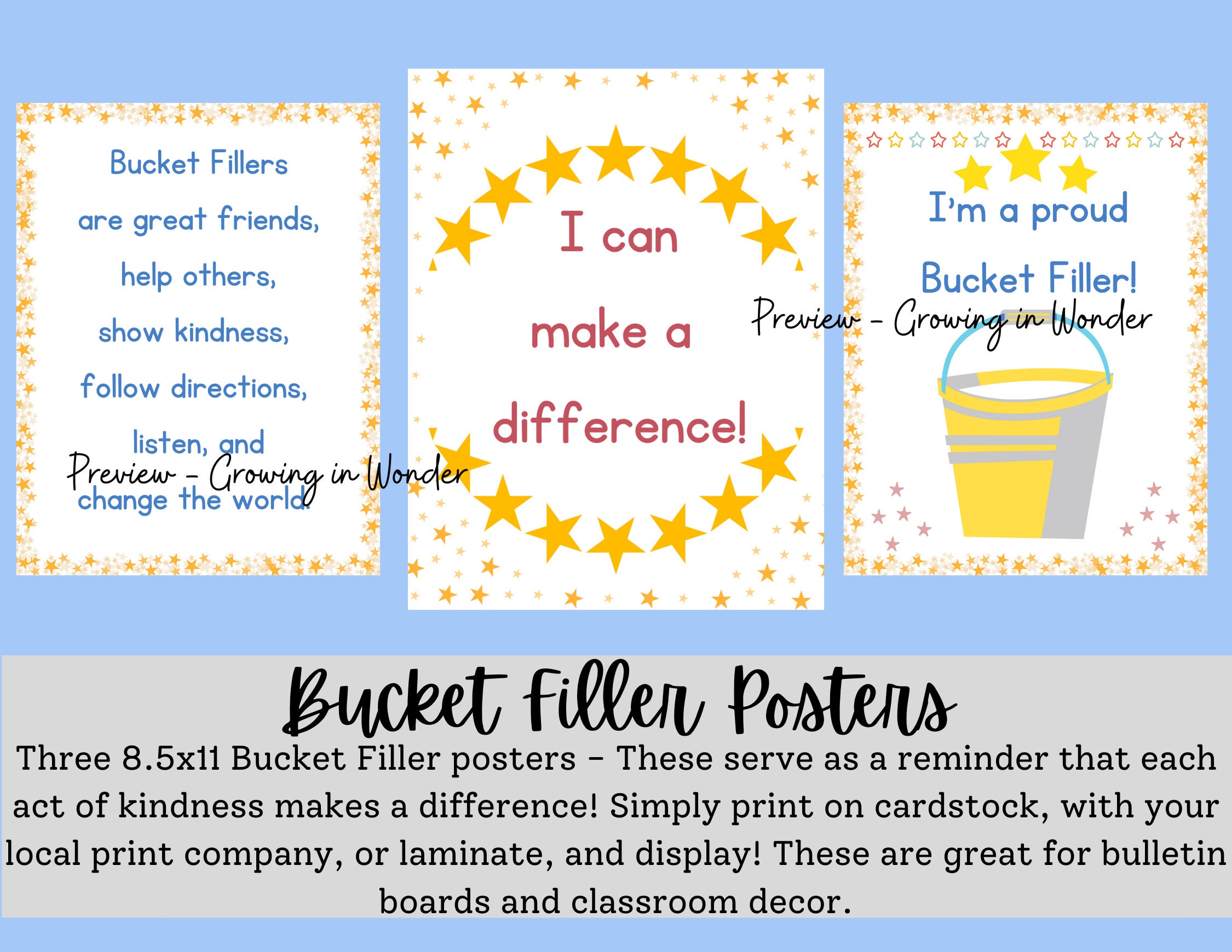 Bucket Filler Classroom Activity, Writing, Posters, Back to School - Etsy