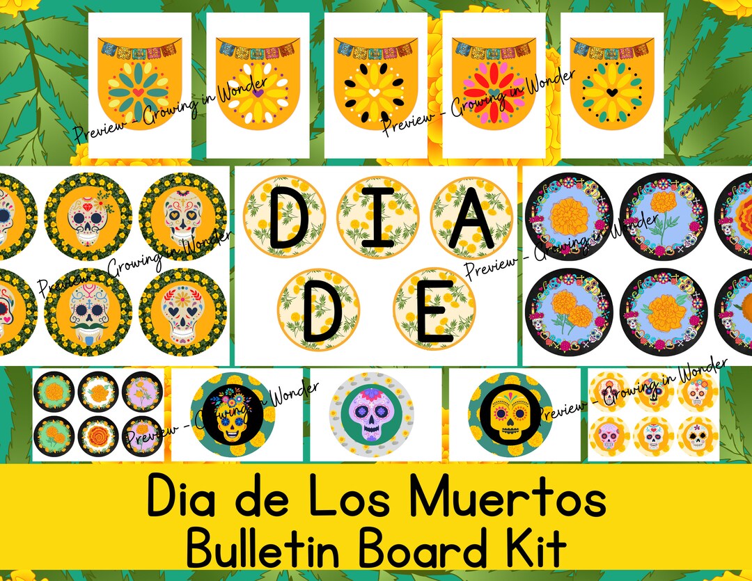 Dia De Los Muertos Decor, Day of the Dead Bulletin Board Kit - Etsy