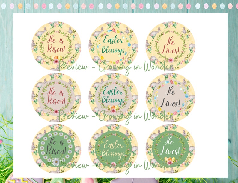 Printable Easter Cupcake Toppers, Christian, He is Risen - Etsy