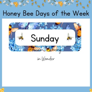 Honey Bee Days of the Week (blue Background, Watercolor Honeybees) - Etsy