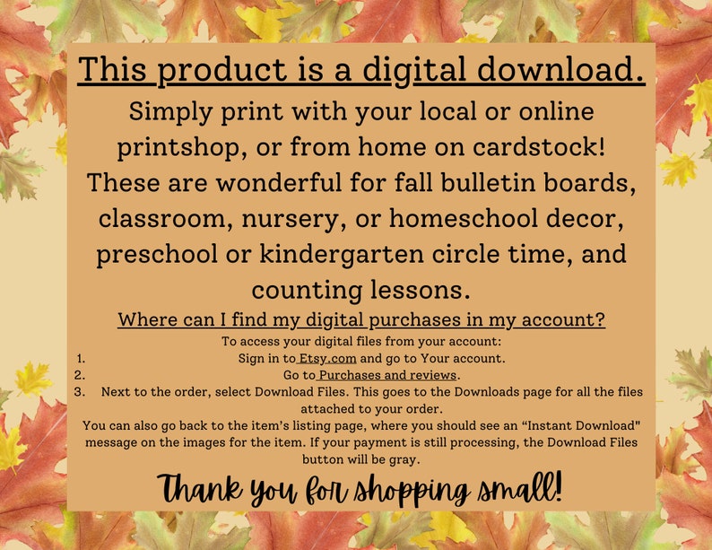 Woodland Animals Number Posters, Printable Fall Classroom Decor - Etsy