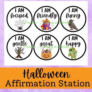 Halloween Affirmation Station, Printable Affirmations for Kids - Etsy