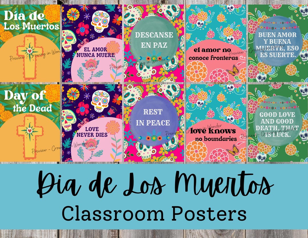 Dia De Los Muertos Classroom Posters, Bulletin Board Decor (spanish ...