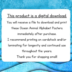 Ocean Animal Alphabet Posters, Under the Sea Printables - Etsy