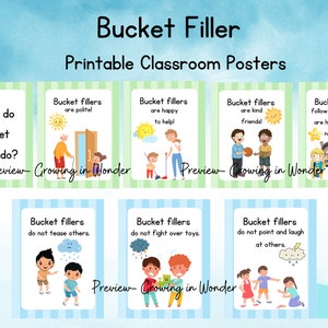 Bucket Filler Classroom Posters, Back to School - Etsy