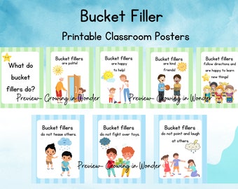 Bucket Filler Classroom Activity, Writing, Posters, Back to School - Etsy