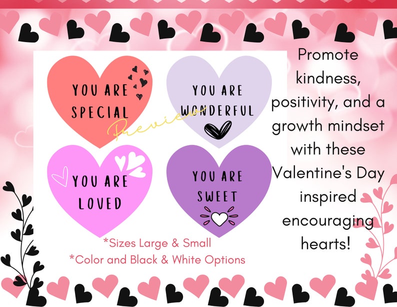 Valentine's Day Bulletin Board Decor growth Mindset - Etsy