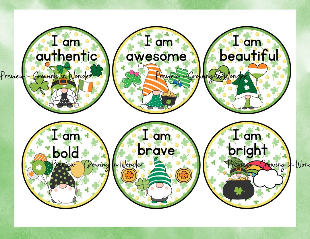 St. Patrick's Day Affirmation Station, Positive Affirmations, Classroom ...