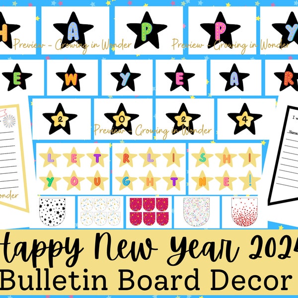 New Year Bulletin Boards - Etsy
