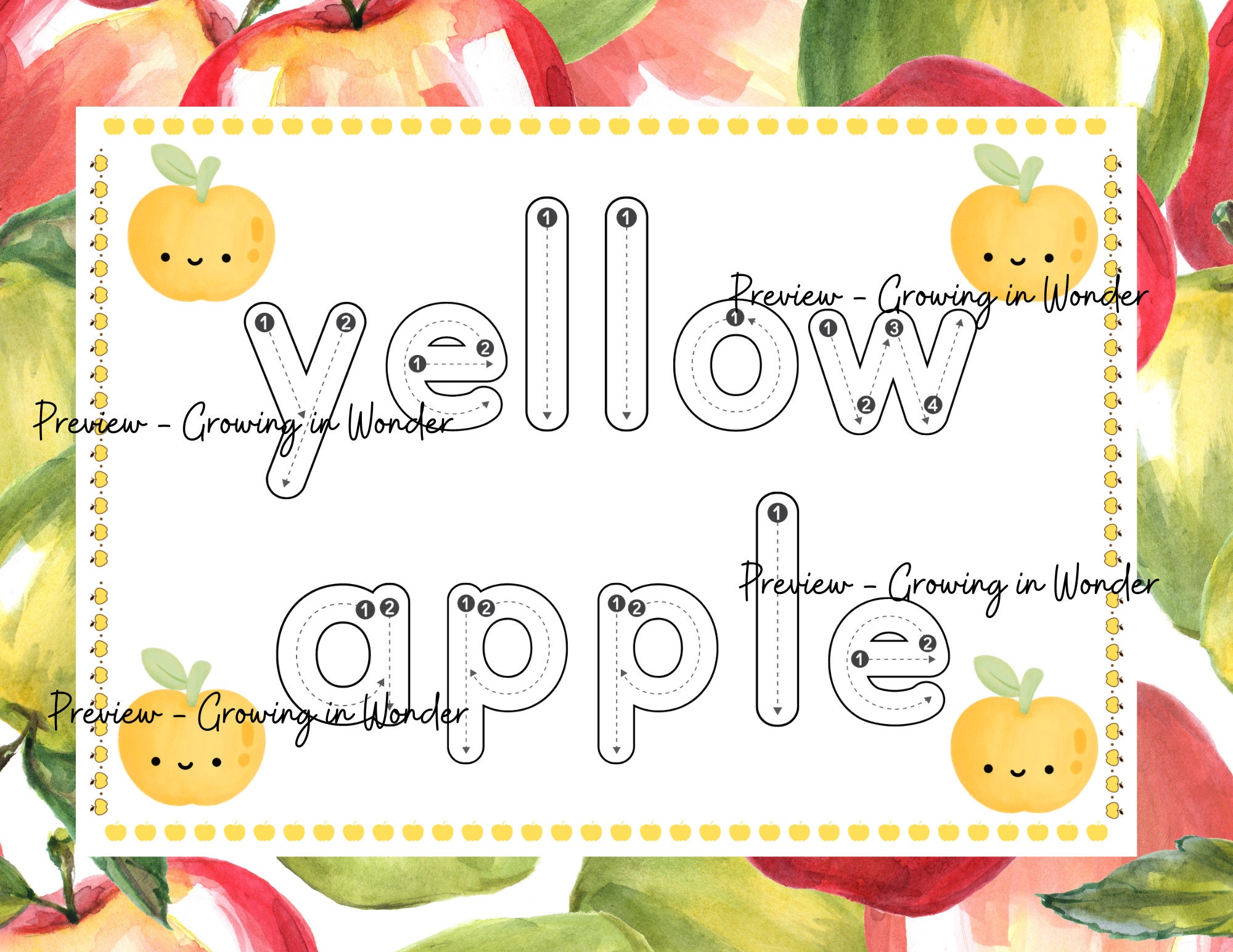 Apple Alphabet Tracing Mats: Letter Formation (printable) - Etsy