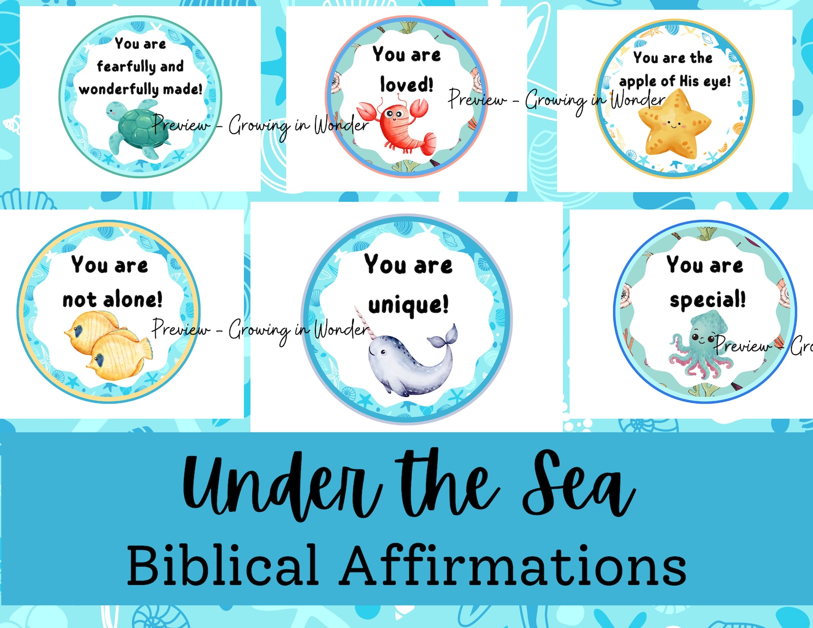 Under the Sea, Ocean Theme Bible School Affirmations - Etsy