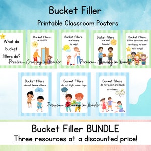 BUNDLE: Bucket Fillers Classroom Bundle, Bulletin Board Decor ...