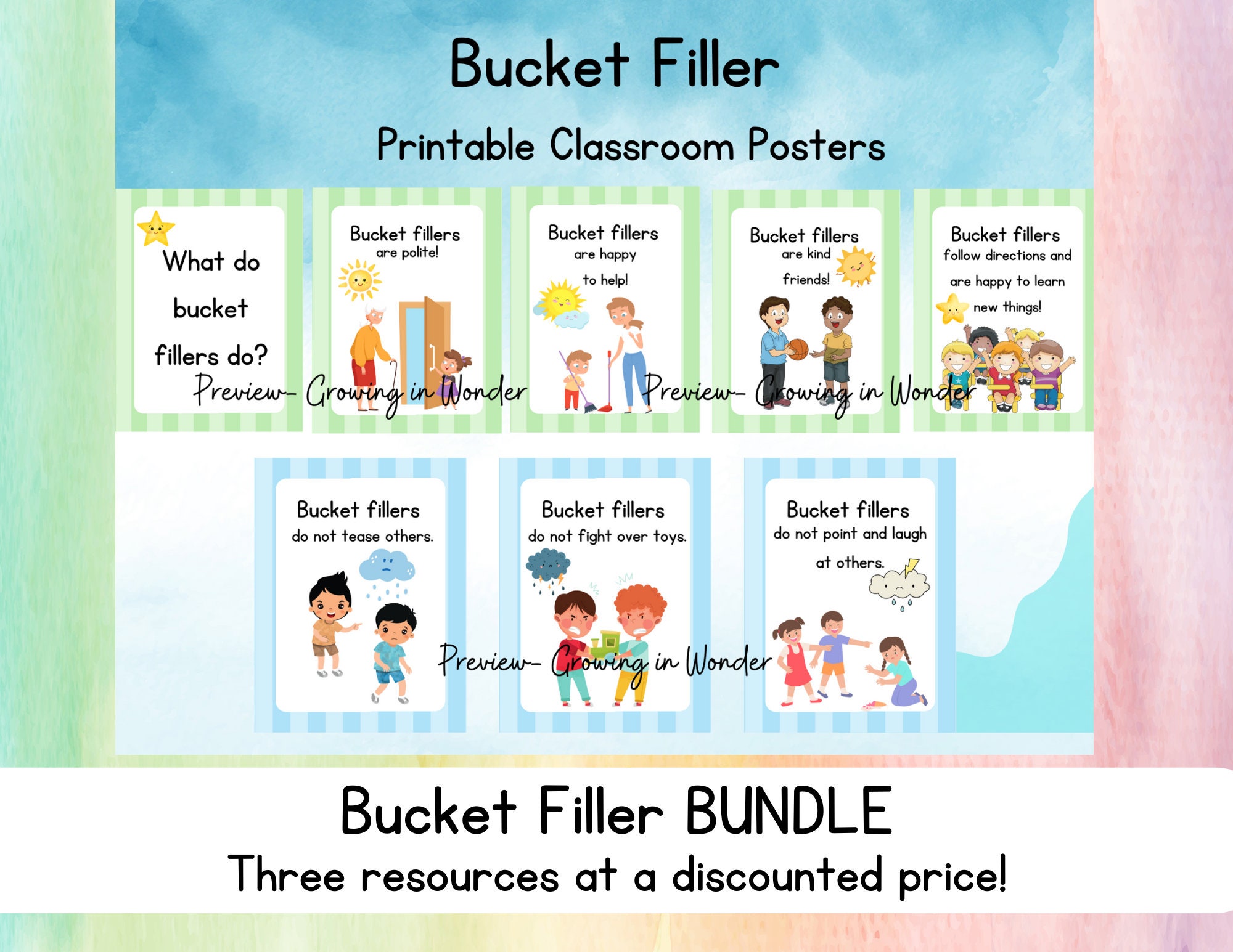 BUNDLE: Bucket Fillers Classroom Bundle, Bulletin Board Decor ...