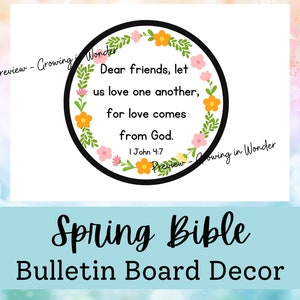 Spring Bible Bulletin Board: Growing in God's Love - Etsy