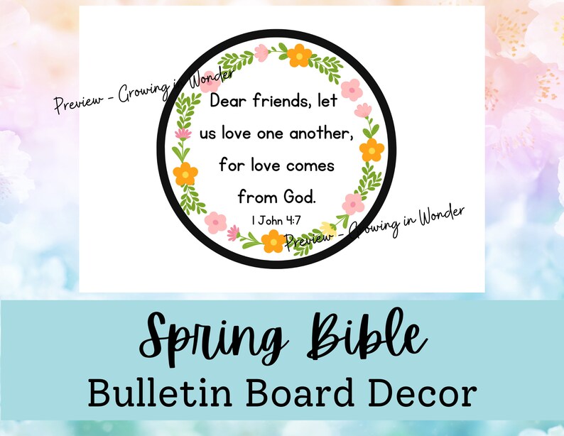 Spring Bible Bulletin Board: Growing in God's Love - Etsy