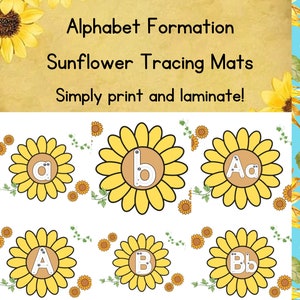 Letter Formation - Sunflower Alphabet Tracing Mats (print and Laminate ...