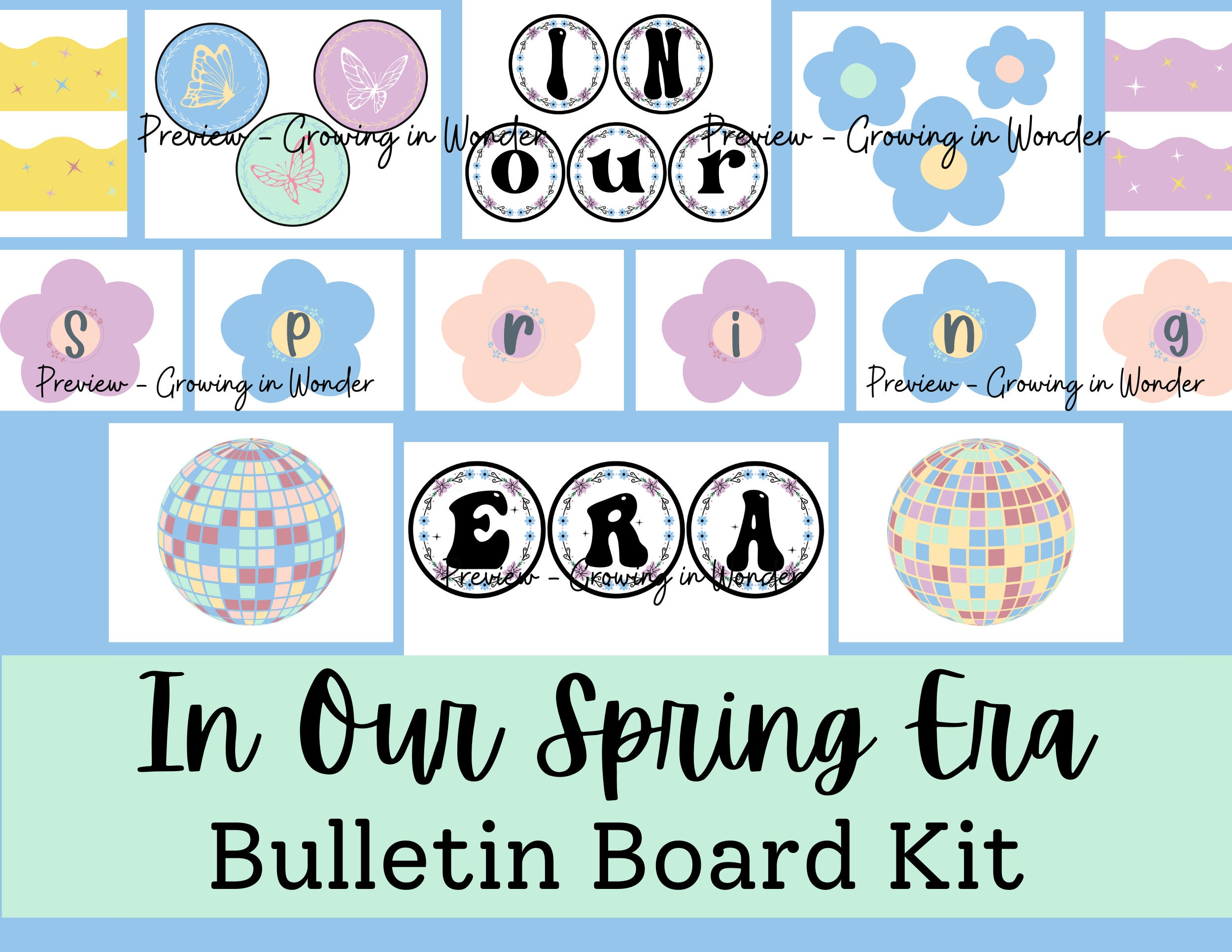 In Our Spring Era Classroom Bulletin Board Kit - Etsy