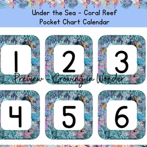 Ocean Theme Pocket Chart Calendar, Under the Sea Classroom - Etsy