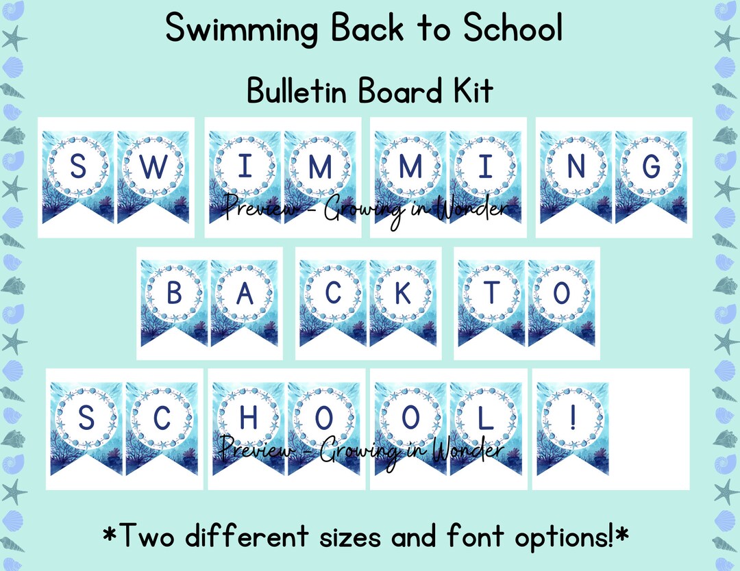 Under the Sea, Ocean Back to School: Bulletin Board Kit - Etsy