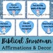 Winter Snowman Bible Affirmations, Christian Bulletin Board Kit - Etsy