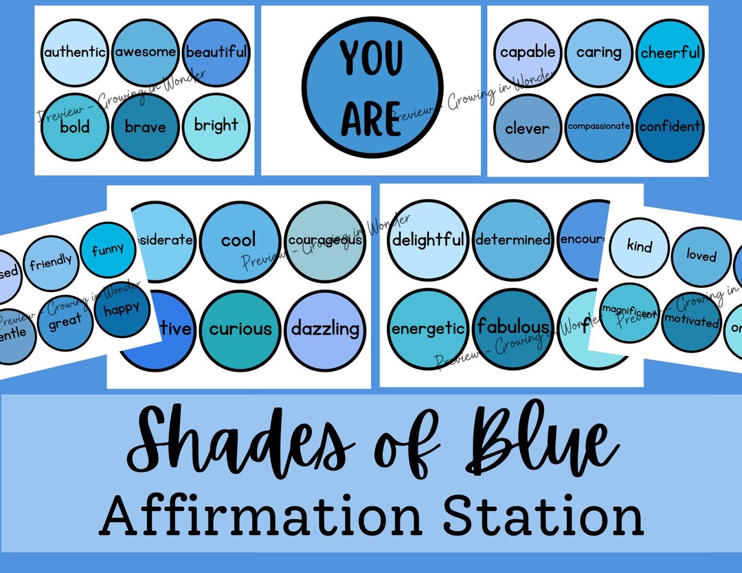 Shades of Blue Affirmation Station - Etsy