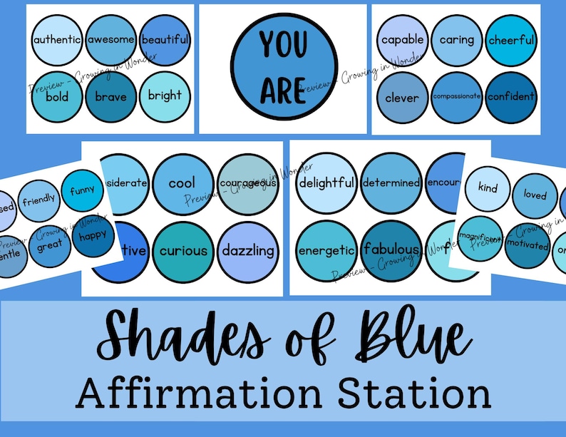 Shades of Blue Affirmation Station - Etsy