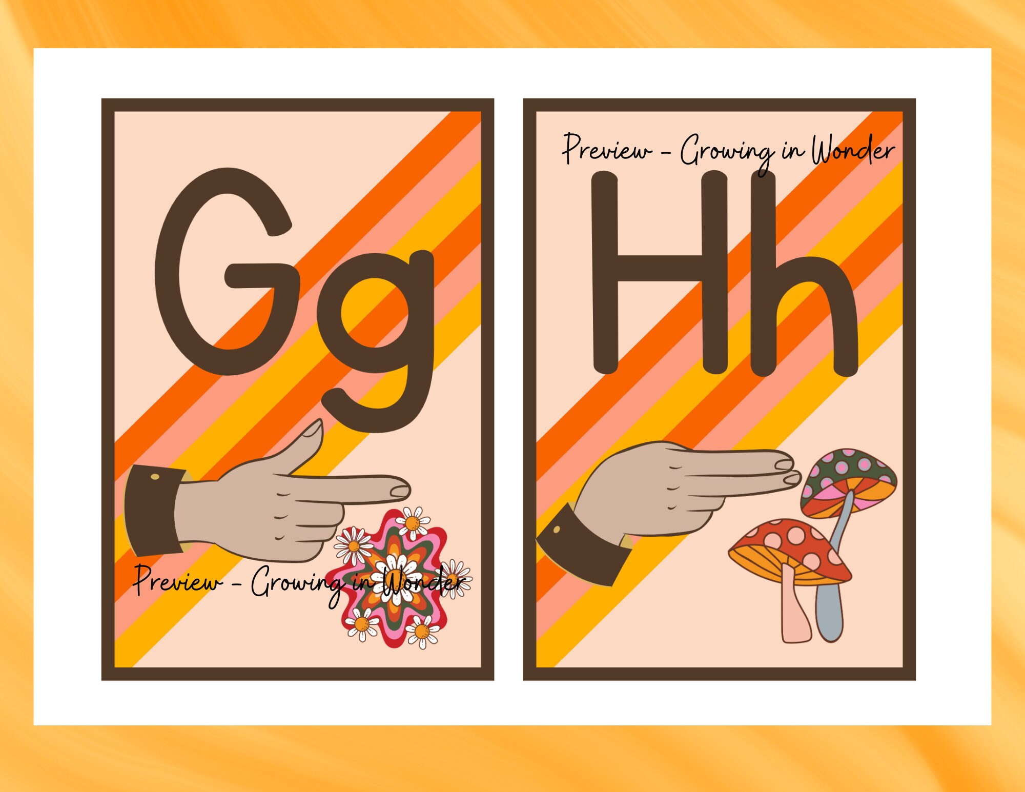 Fall Retro Alphabet Sign Language Cards, ASL Posters - Etsy
