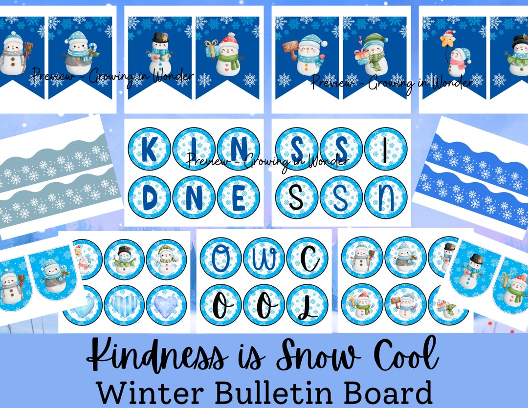 Winter Bulletin Board Kit, Christmas Classroom Decor, Kindness is Snow ...