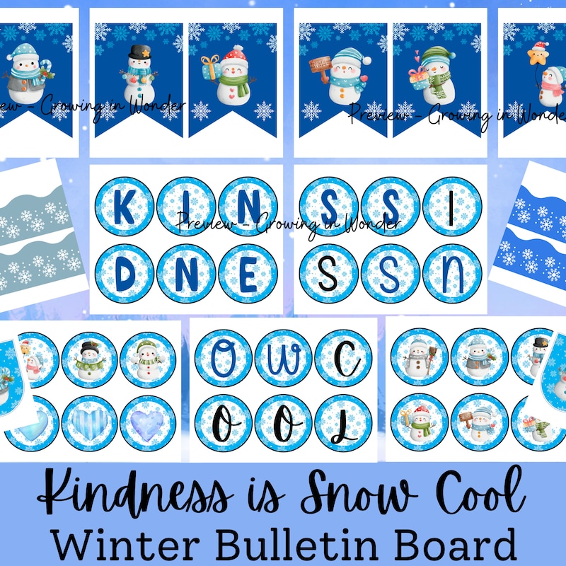 Winter Bulletin Board Kit - Etsy
