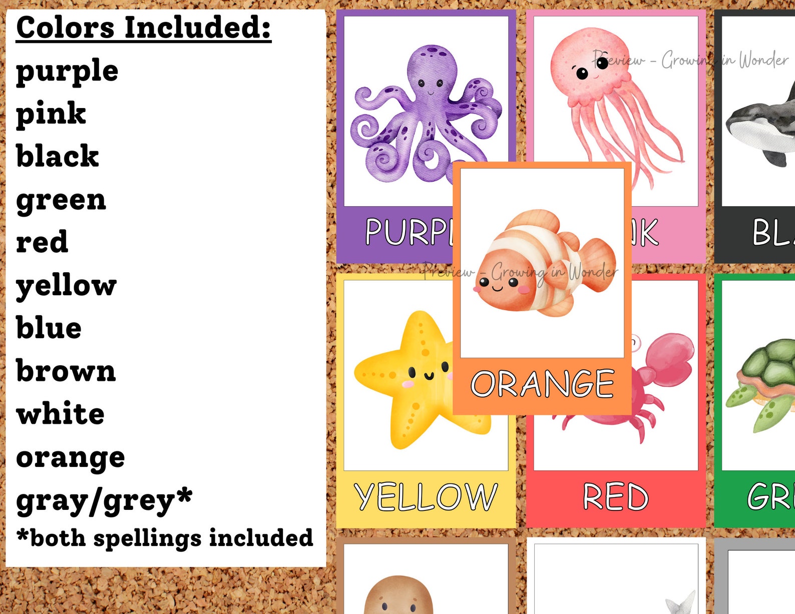 Under the Sea Themed Color Posters, Classroom Decor, Ocean Animal Color ...