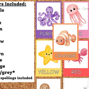 Under the Sea Themed Color Posters, Classroom Decor, Ocean Animal Color ...