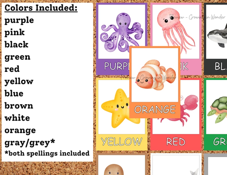 Under the Sea Themed Color Posters, Classroom Decor, Ocean Animal Color ...
