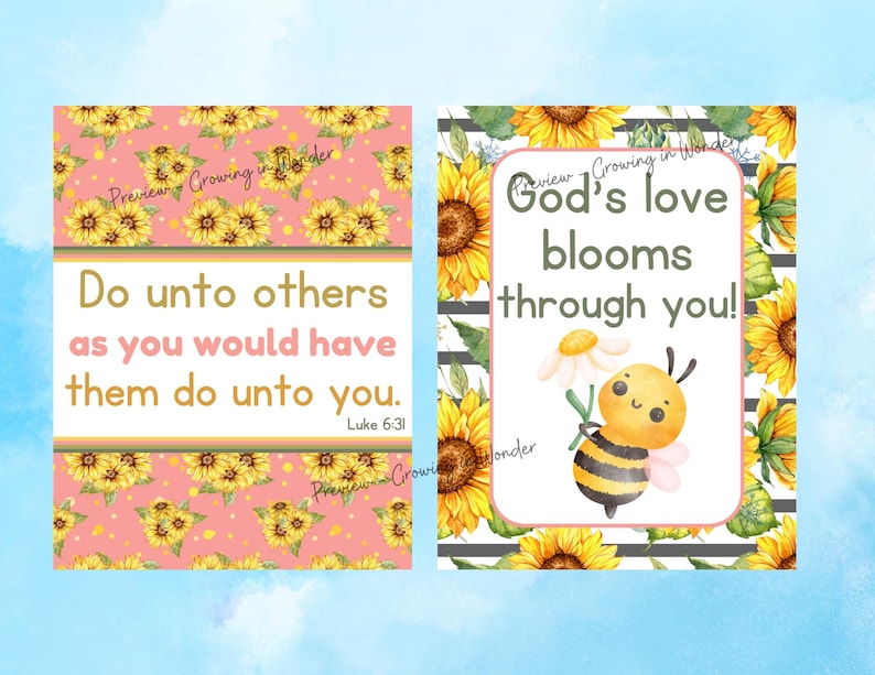 Spring Bee Bible Bulletin Board Posters, Christian/religious Classroom ...