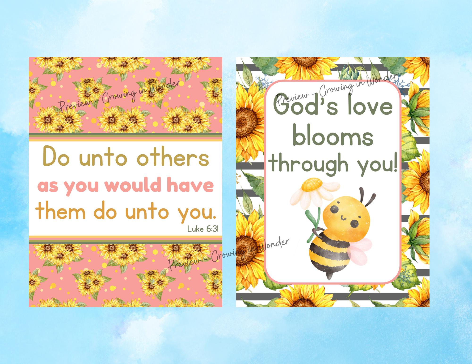 Spring Bee Bible Bulletin Board Posters, Christian/religious Classroom ...