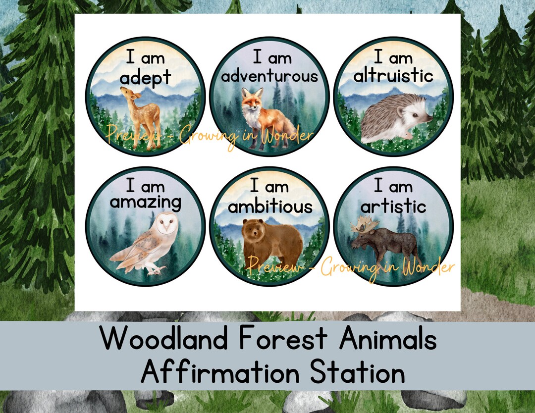 Woodland Forest Animals Affirmation Station - Etsy